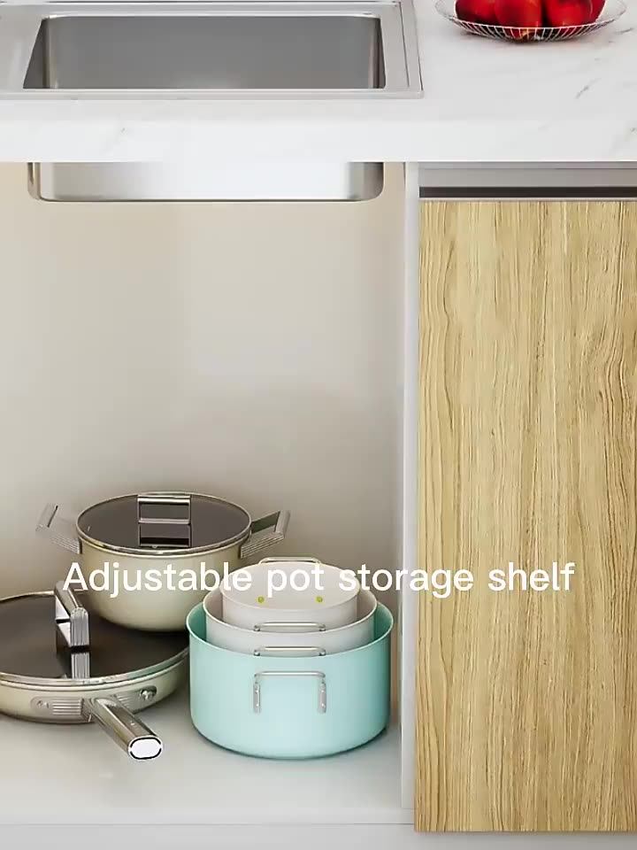 Yuln Kitchen Organizer Pans Lid Storage Rack Metal Pan Pot Detachable ...