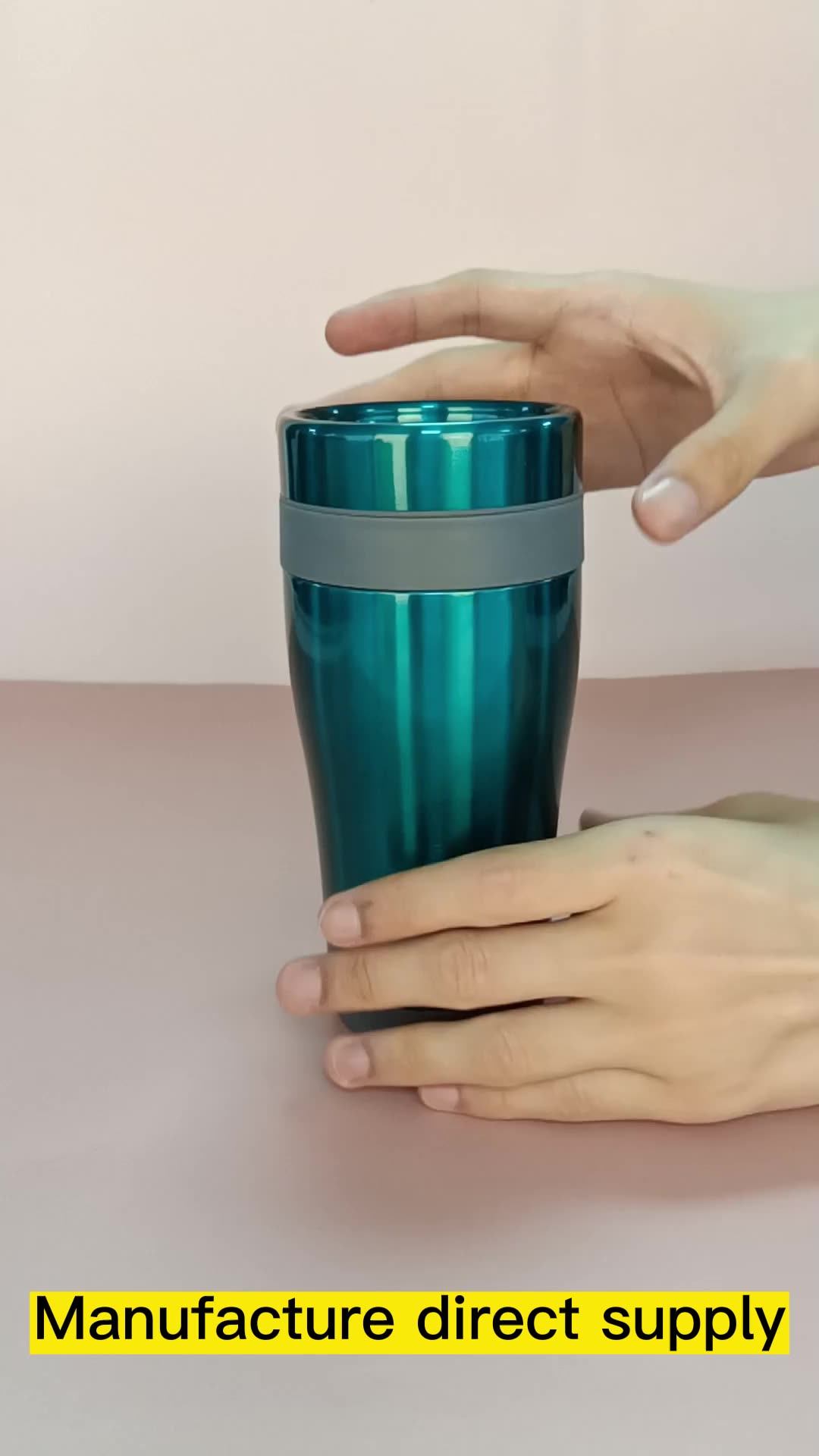 14 Oz Portable Inner Plastic Outer Stainless Steel Cup Outdoor Business ...