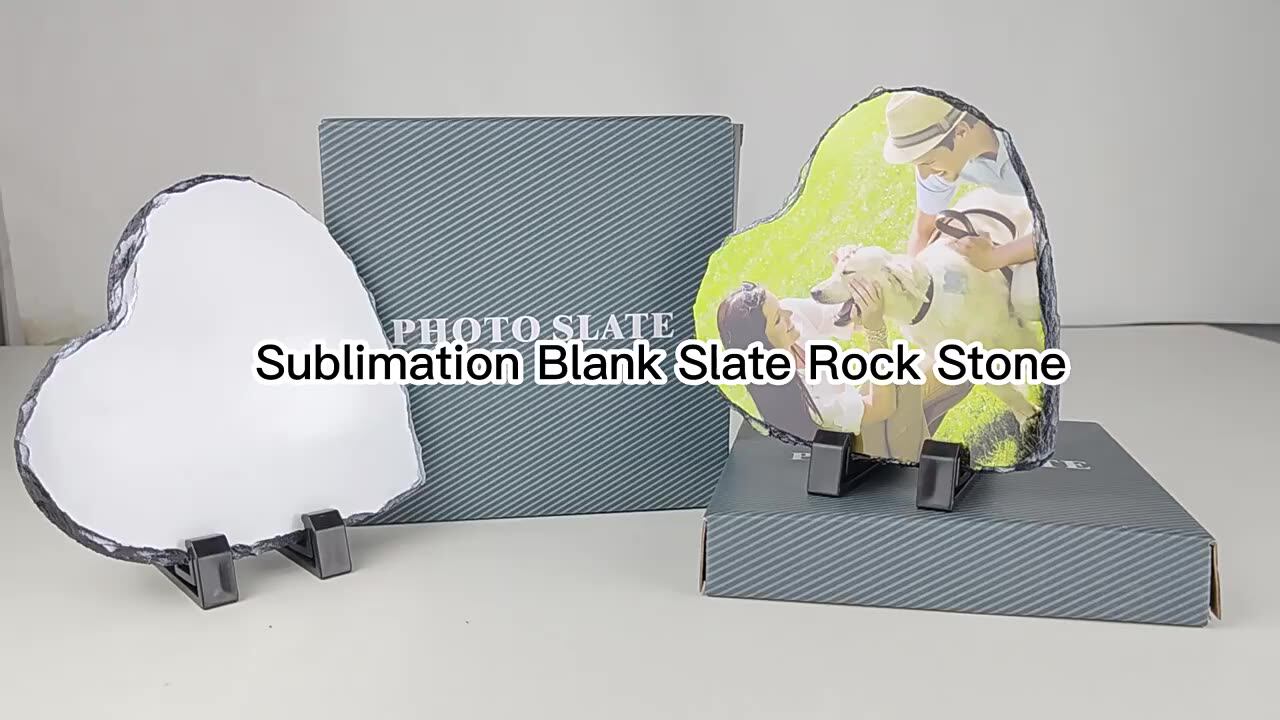 2023 Customized Heart Shape Sublimation Blanks Slate Rock Stone Mug ...