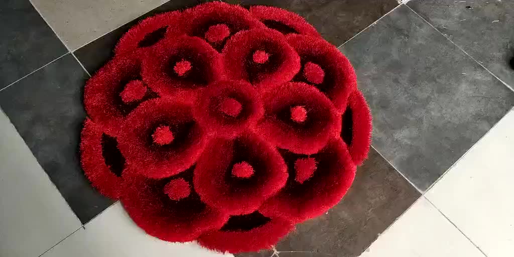 3d Modern Design Flower Rose Shaped Colorful Custom Floor Carpet Rug ...