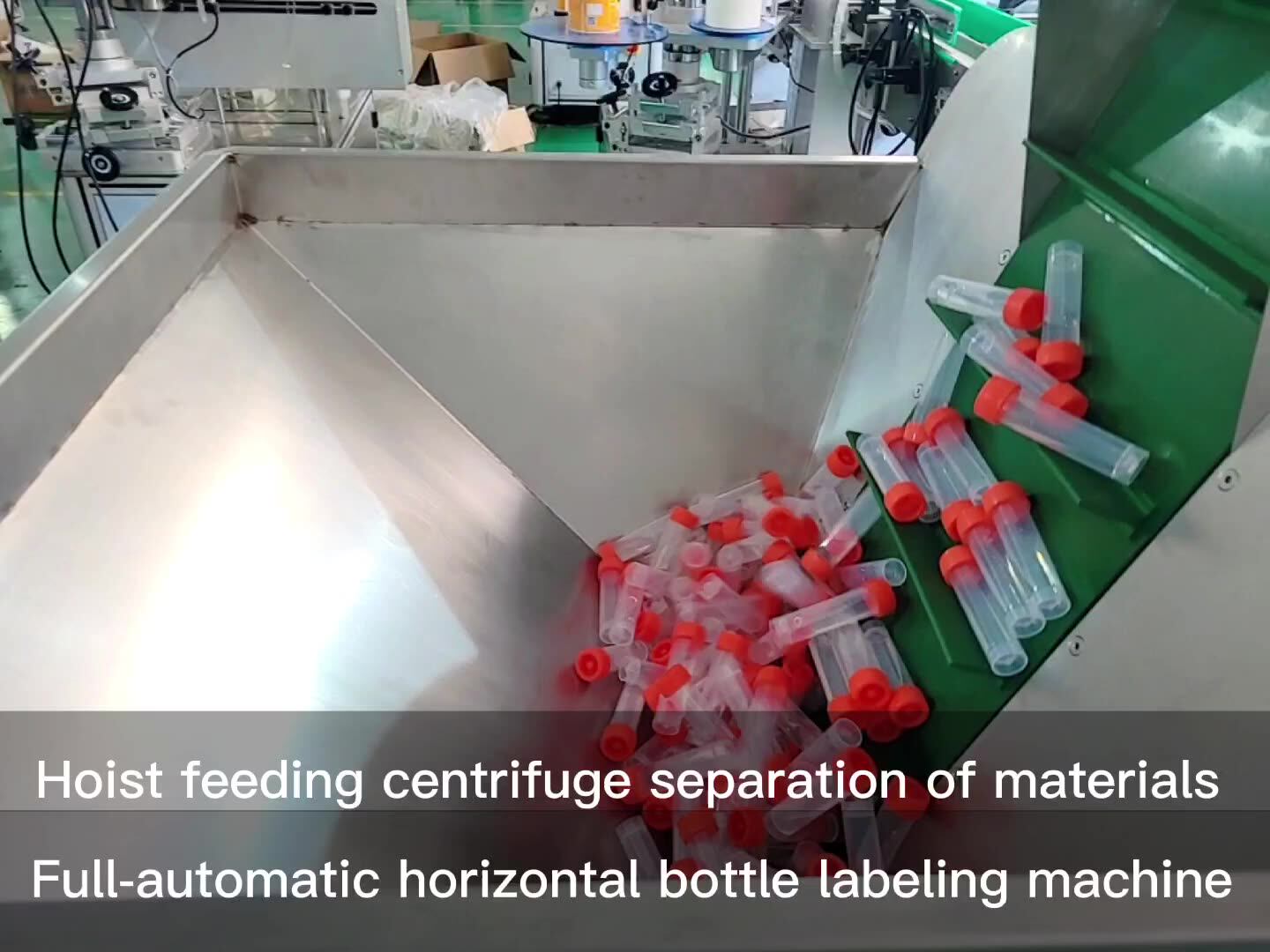 Automatic Horizontal Bottle Labeling Machine Hoist Feeding Centrifuge ...