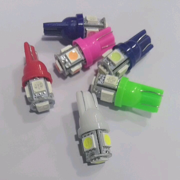 Ect Color T10 W5w 194 Car Side Light 5 Smd 5050 Led T10 Bulb Pure White ...