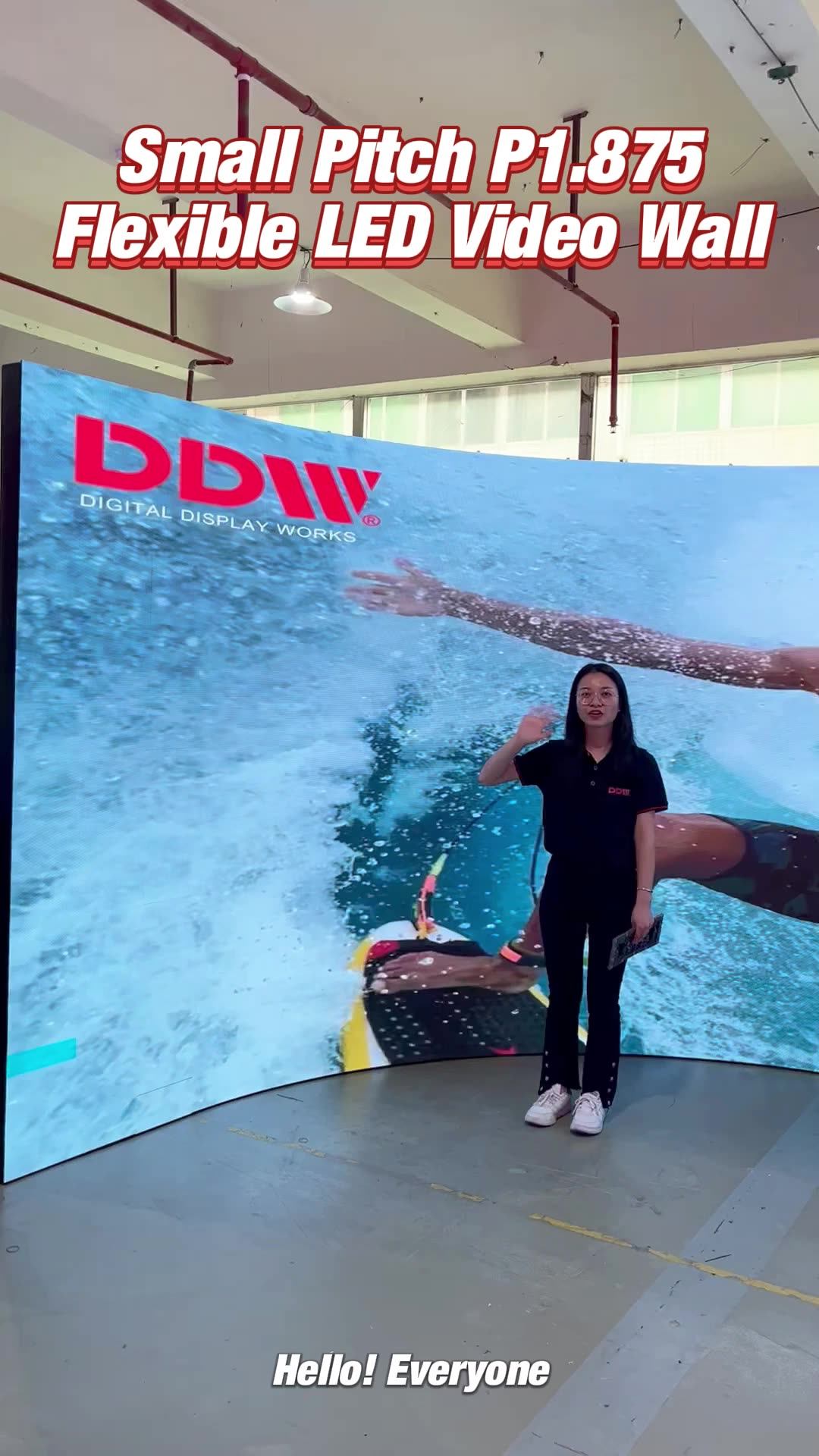 Custom Indoor Curved P1.875 Video Wall Panel 1.8mm High Definition Soft ...