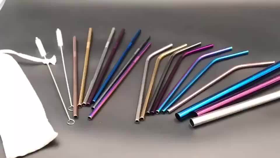 Reusable Drinking Straw Stainless Steel Eco-friendly Straight/ Bend ...
