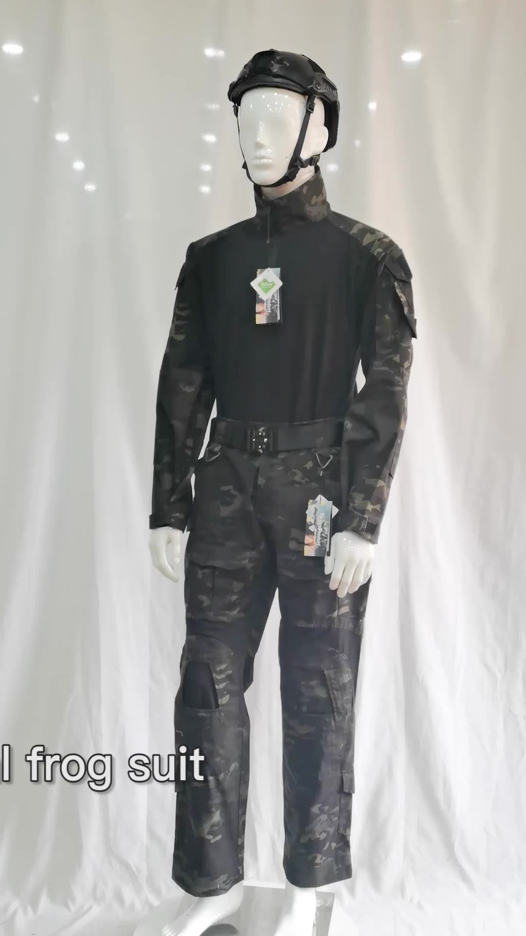 Black Multicam Combat Frog Suit+ Pants Suit With Elbow Knee Pads - Buy ...