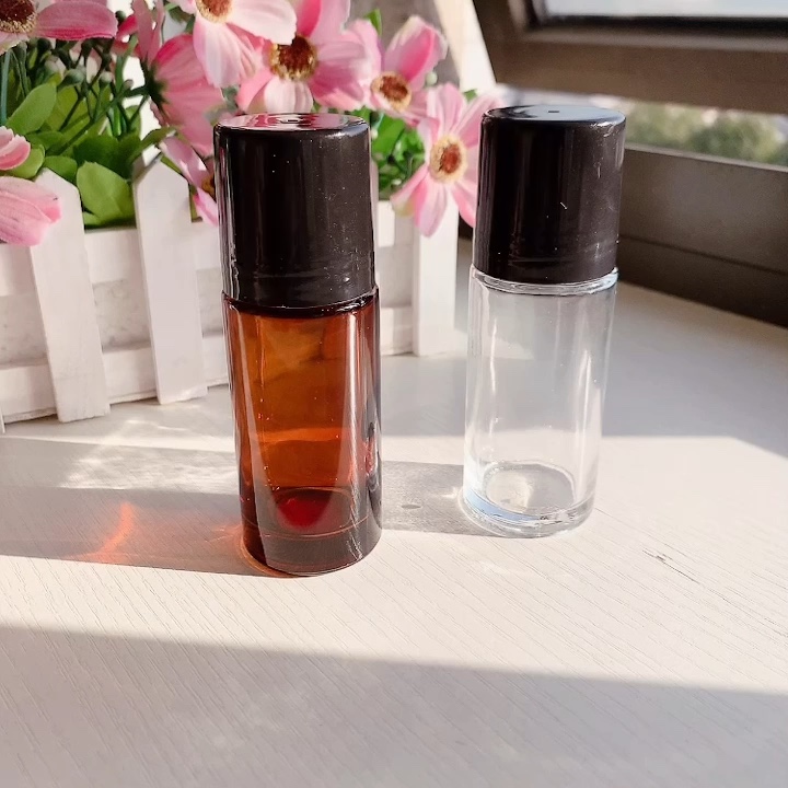 High Quality Empty 50ml Essential Oil Cosmetic Roller Bottle Frosted Deodorant Roll On Glass ...