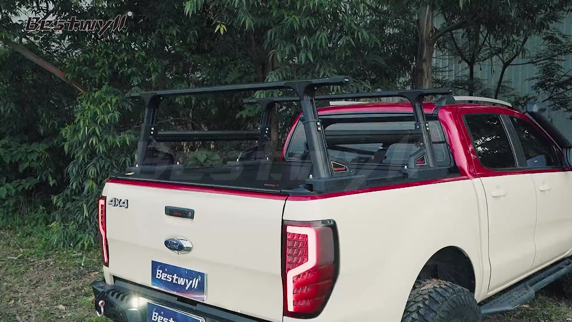 Bestwyll 4x4 Pickup Bed Rack Ladder Roller Cover Truck Bed Truck Cargo ...