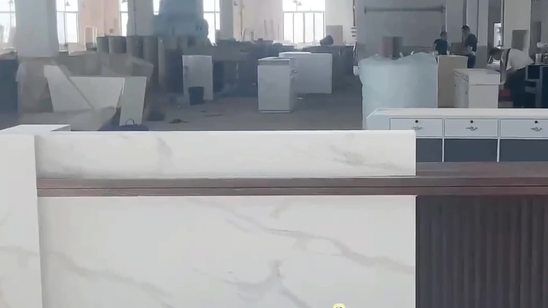 Simple Luxury Counter Reception Desk Modern Solid Surface Hotel Beauty ...