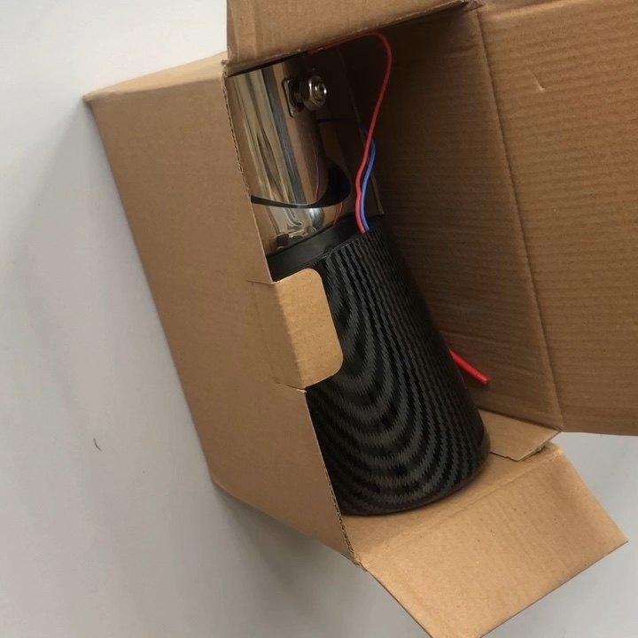 Universal Car Modified Carbon Fiber Tail Pipes With Red/blue Led ...