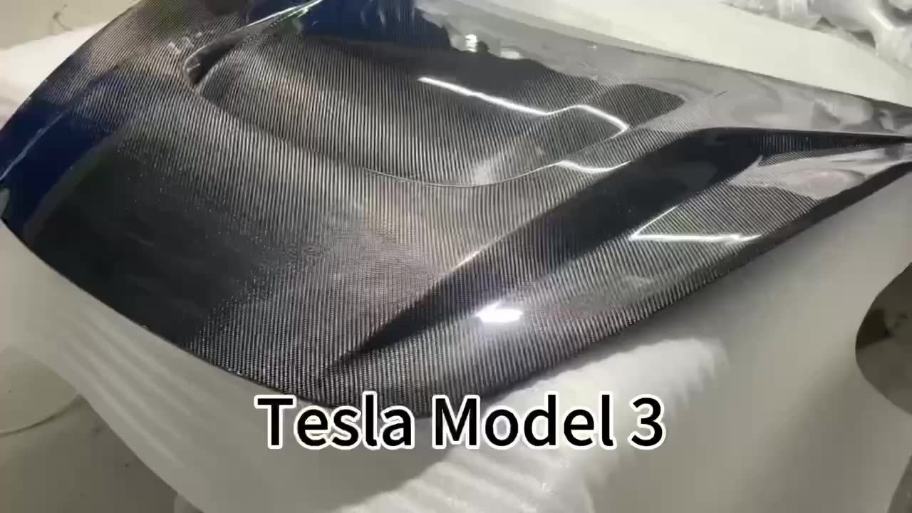 High Quality Real Carbon Fiber Hood Body Kit For Tesla Model 3 Bumper ...