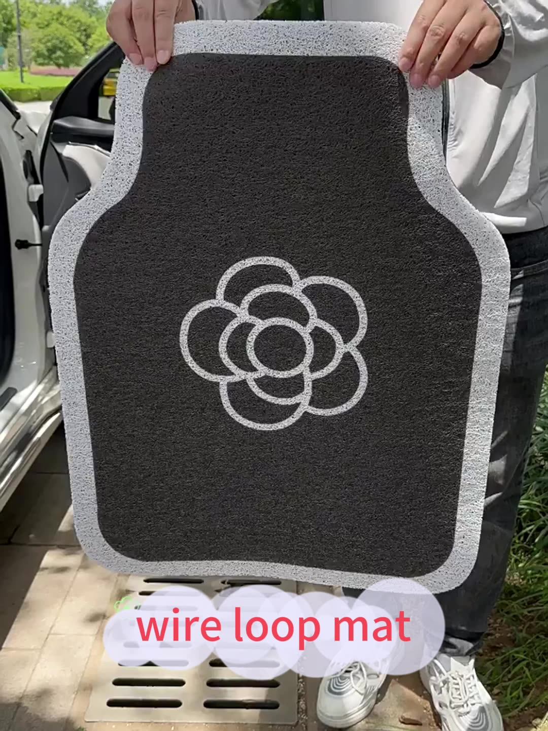 4-piece Oriental Cartoon Toy Adhesive Anti-slip Wire Loop Car Mats For ...