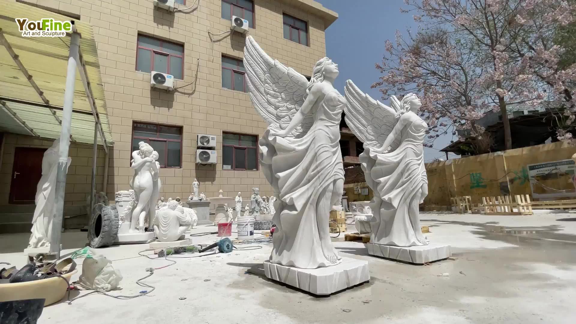 Customized Life Size Garden Marble Angel Statue - Buy Garden Marble ...