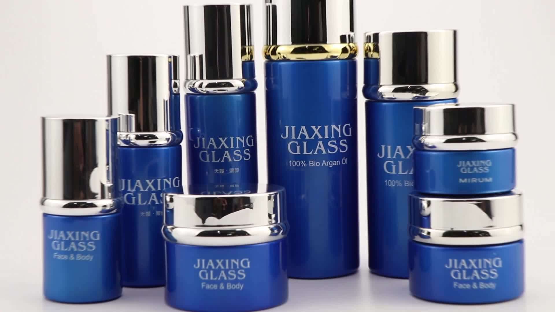 Luxury Aluminum Cosmetic Packaging Empty Glass Jars Bottles/ Spray Pump ...