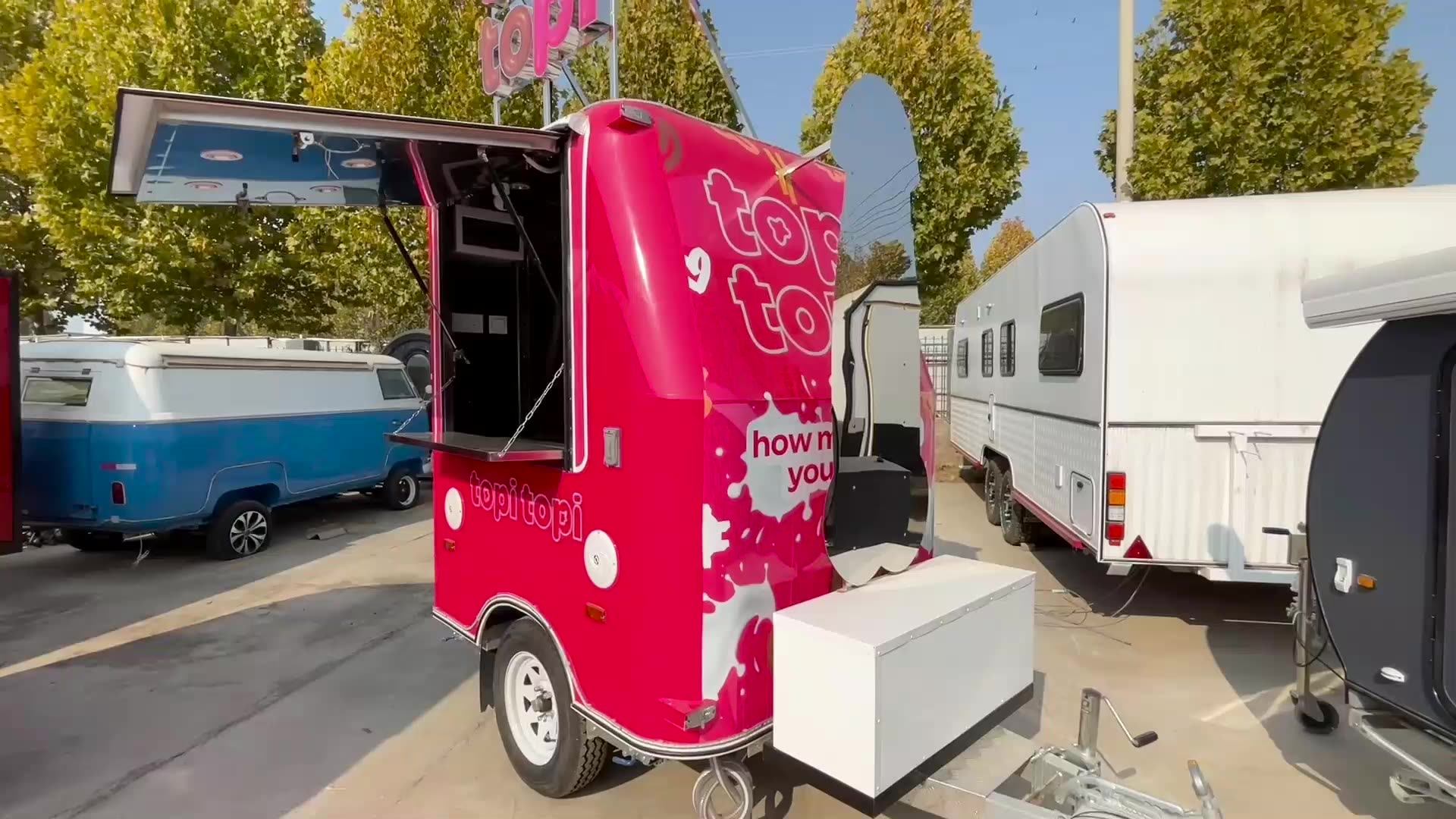 Wecare Small Mobile Street Mini Coffee Van Food Drink Cart Hot Dog Food ...