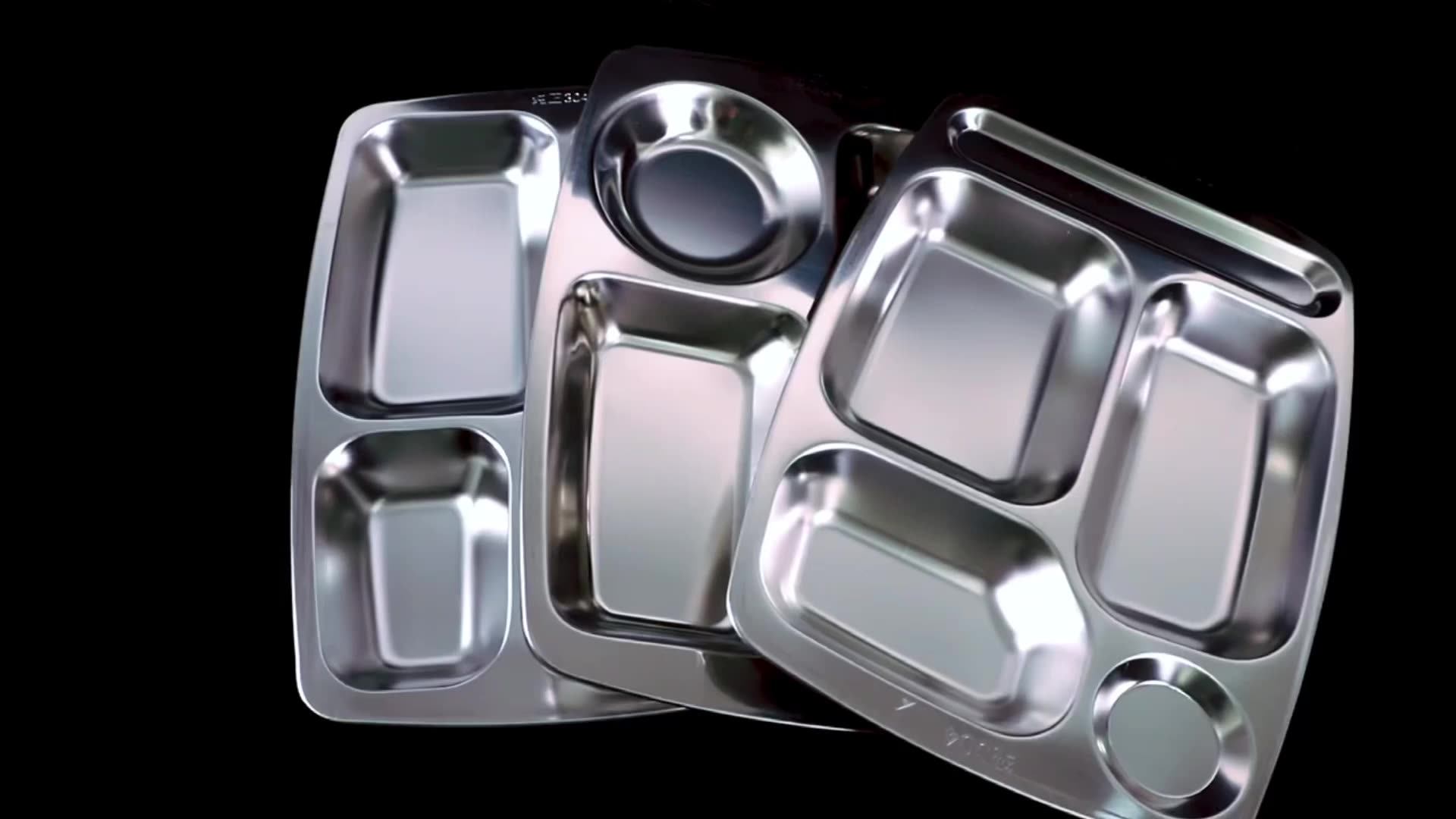 201 Stainless Steel 5 Compartments/ Section (4 Rectangle + 1 Round ...