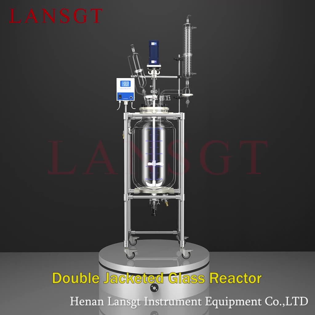 1l-200l Lansgt Explosion Proof Jacketed Glass Reactor Laboratory ...