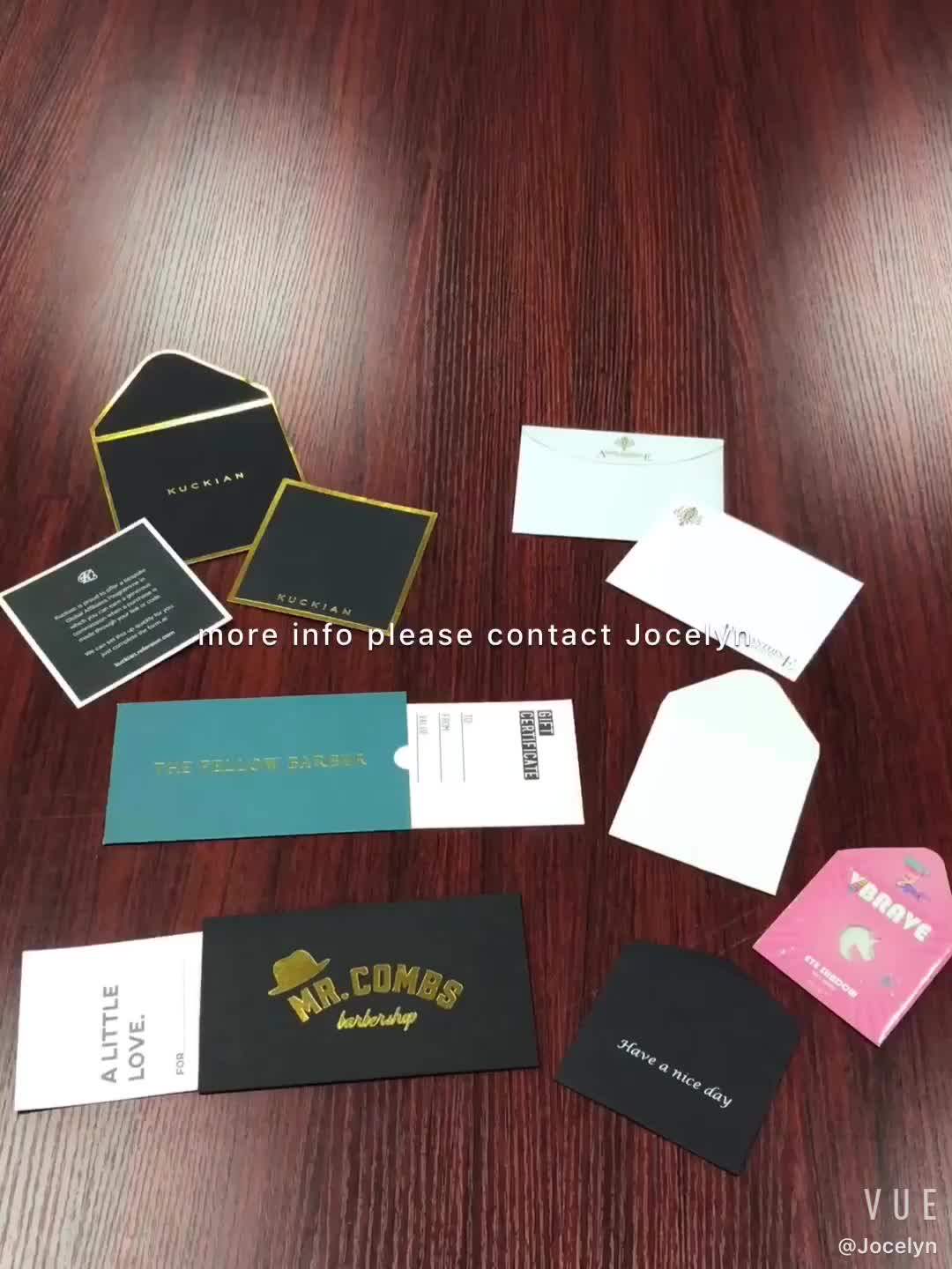 Cheap Custom Logo Key Card Hotel Luxury Gift Voucher Card Envelopes ...