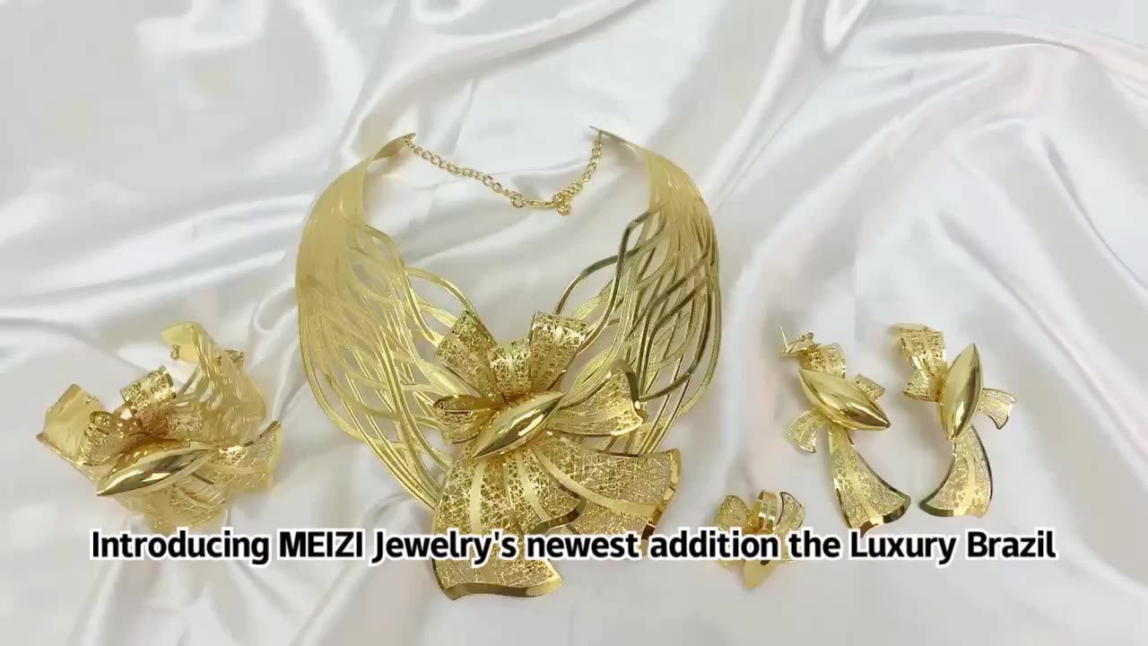 Meizi Jewelry 2023 Newest Luxury Brazil 18k Gold Plated Jewelry Set ...