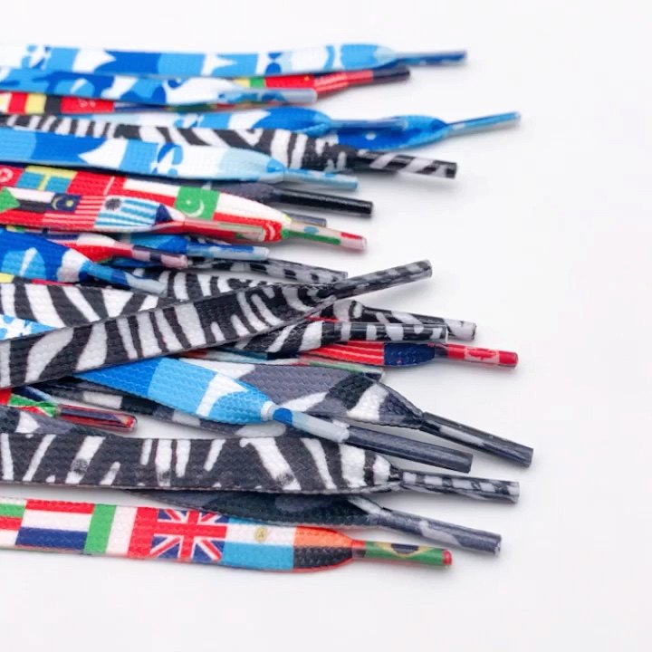 Custom Printed Rainbow Heat Transfer Leopard Flag Katakana Shoelace ...