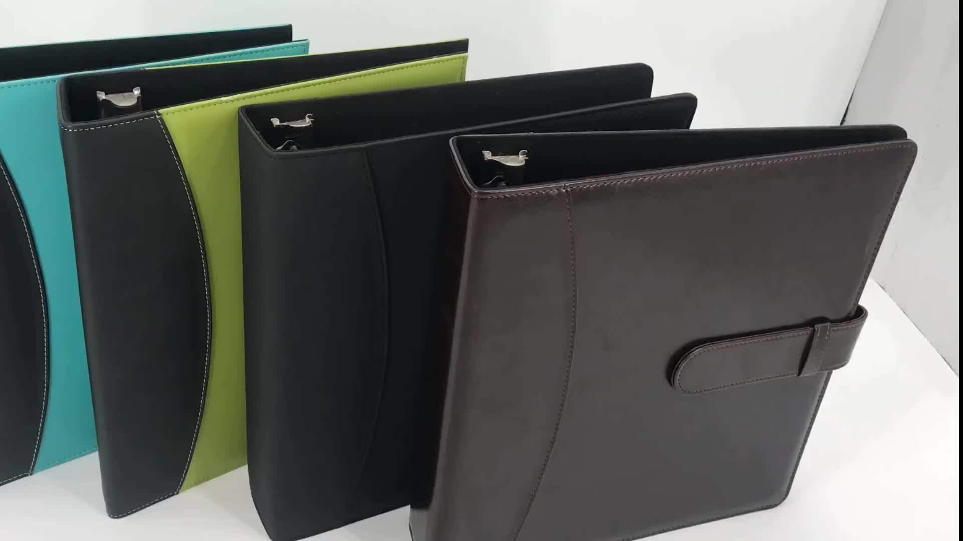 Folder Binder A4 Kualitas Tinggi 3 Lubang Folder Kantor Kulit 3 Cincin ...