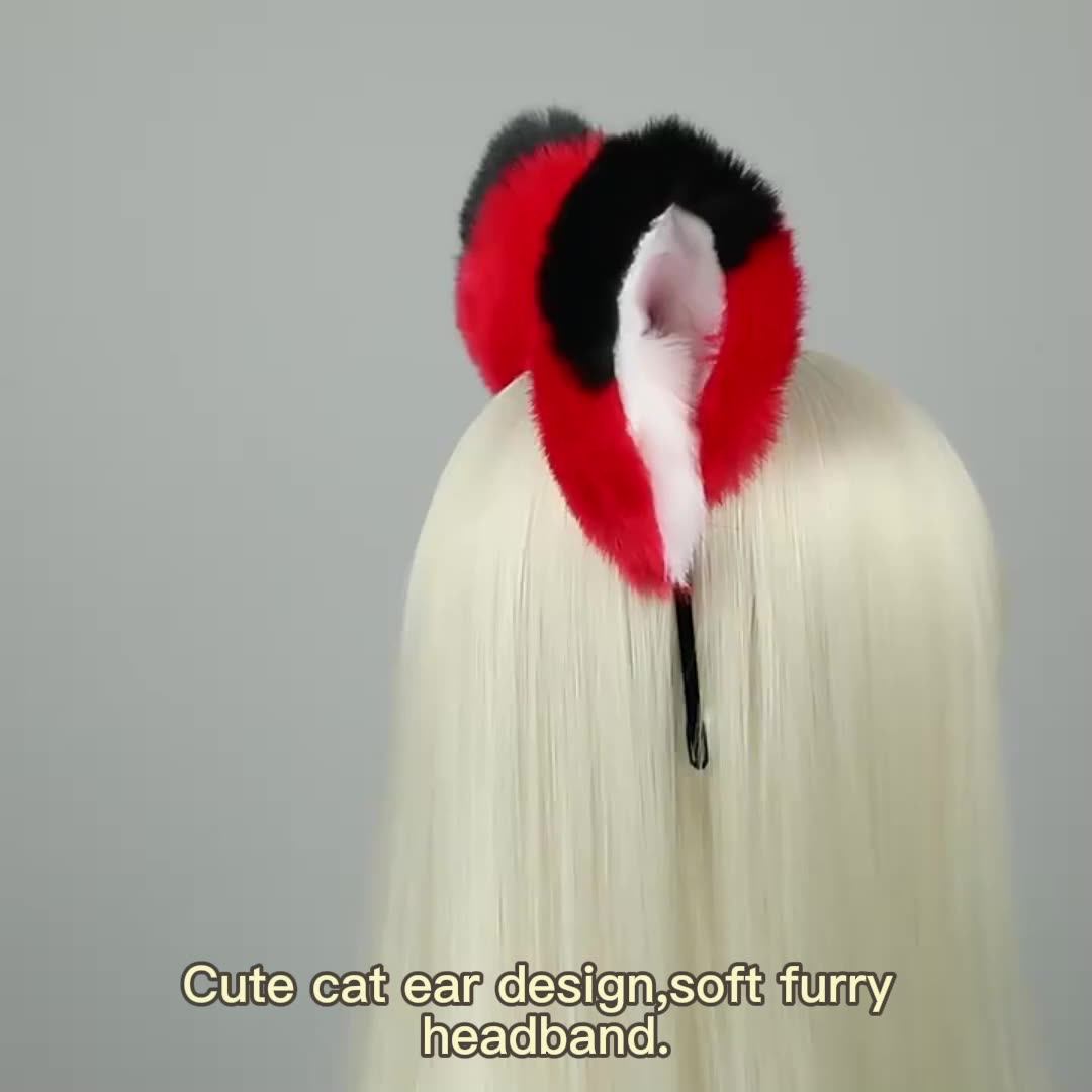 Cute Kitty Anime Cosplay Costume Sweet Cat Ears Plush Paw Claw Tail Bow ...