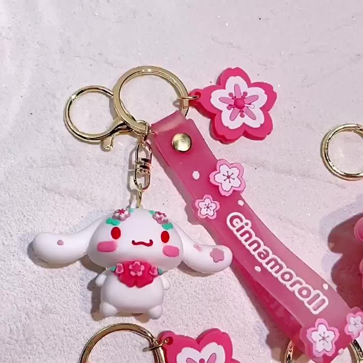 Wholesale Kawaii Hello Kitty Keychains Sanrio Kouromi Cartoon Key Ring ...