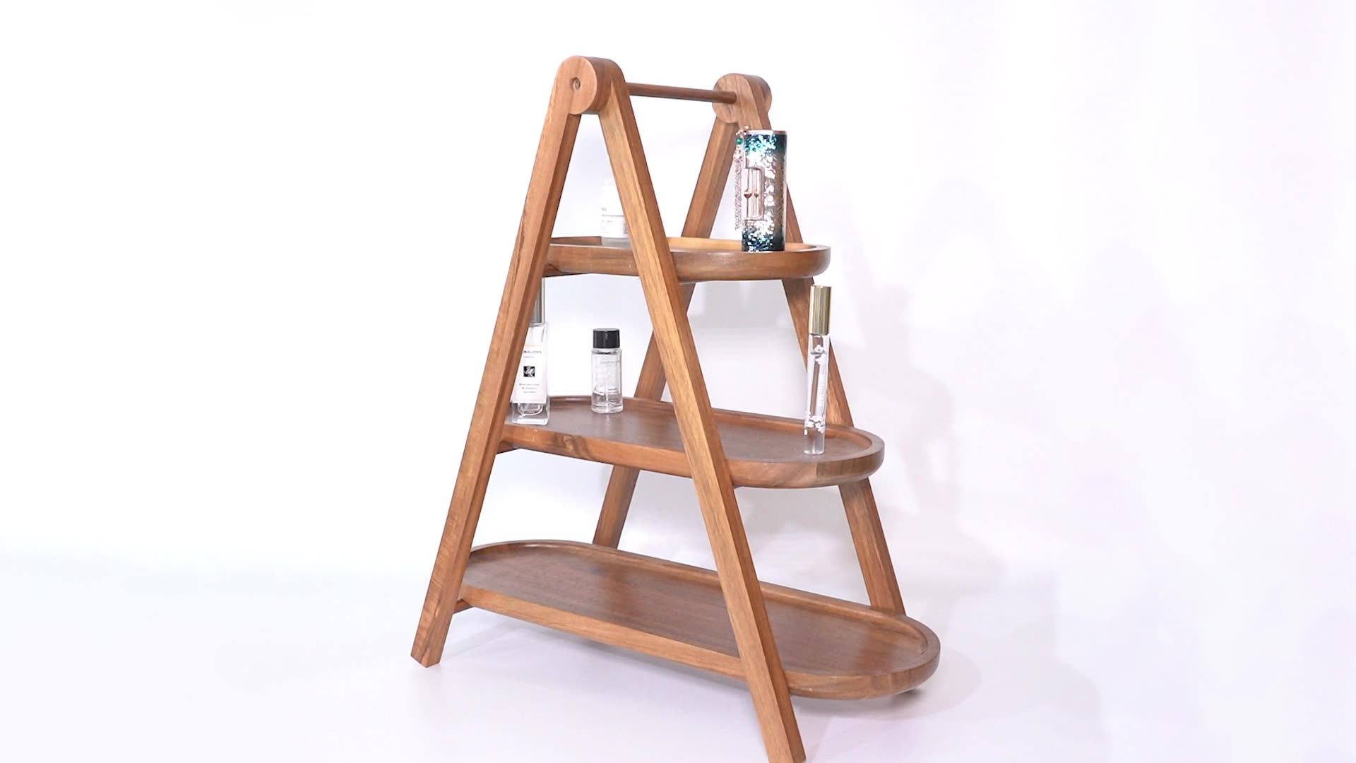 4-tier Display Stand Wood Collectible Stair Shelf Retail Riser,Cupcake ...