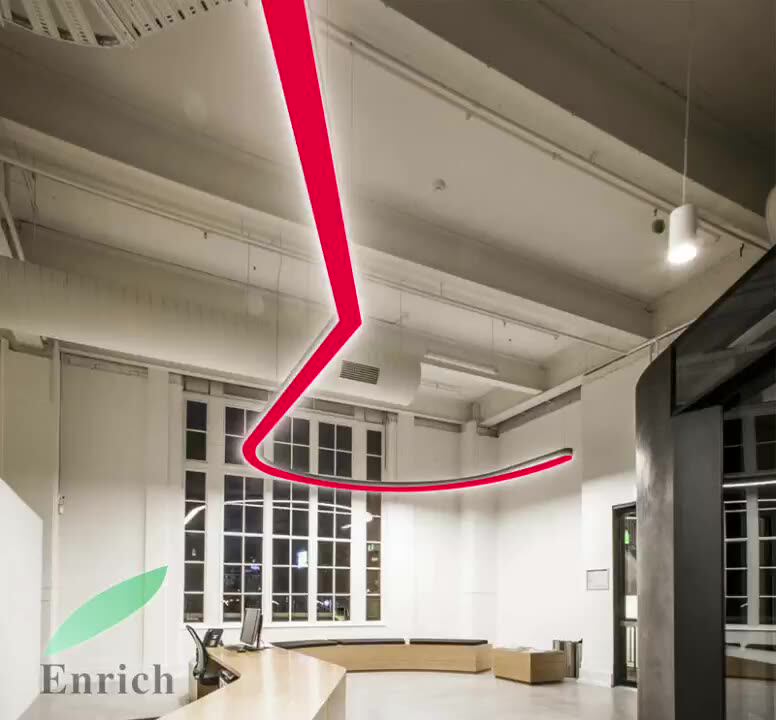 Rgb Rgbw Color Changing Suspended Led Curved Pendant Lights Colorful ...