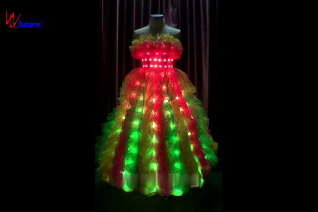 Christmas Light Up Party Dress Stage Costumes For Singers Fiber Optic ...