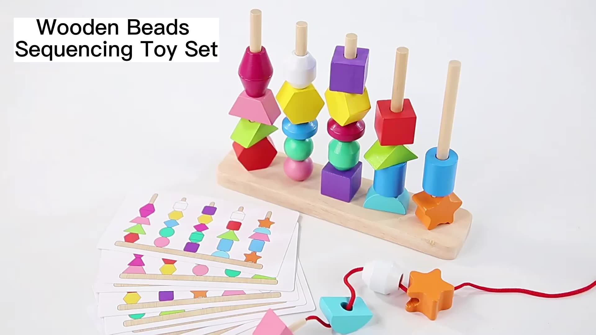 Pt Custom Montessori Toys Bead Sequencing Set Toddlers Preschool ...