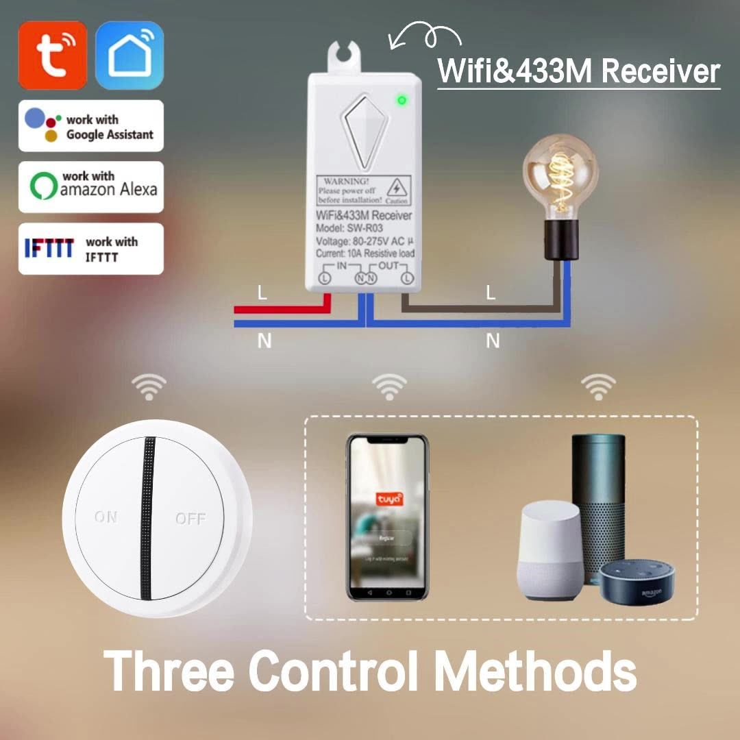 Tuya Wireless Smart Switch Wifi Conmutador Inteligente Voice Control ...