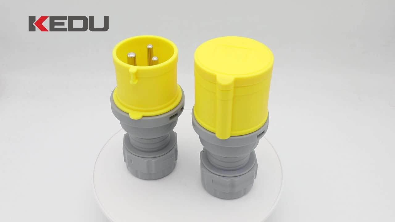 Kedu 32a 4h 100-130v 2p+pe Ip44 Eu Waterproof Electrical Plug&socket ...
