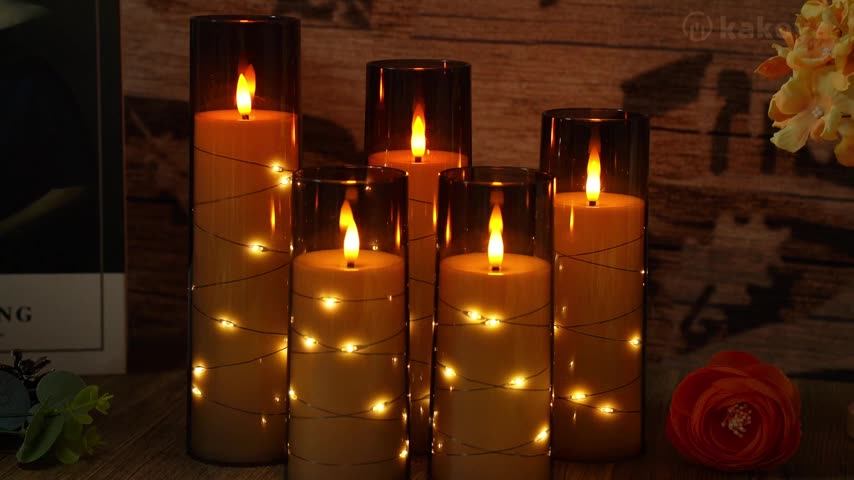 Wax Paraffin Wickless Battery Usb Electric Rechargeable Battery Pillar ...