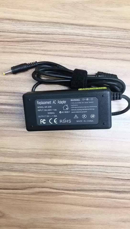 30w Mini Laptop Charger 19v 1.58a For Acer Aspire One With Dc Plug 5.5 ...