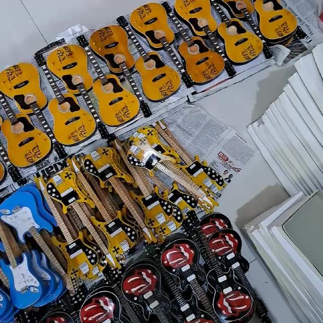 Handmade Wooden Miniature Guitar Model With Guitar Stand Mini Toy The ...