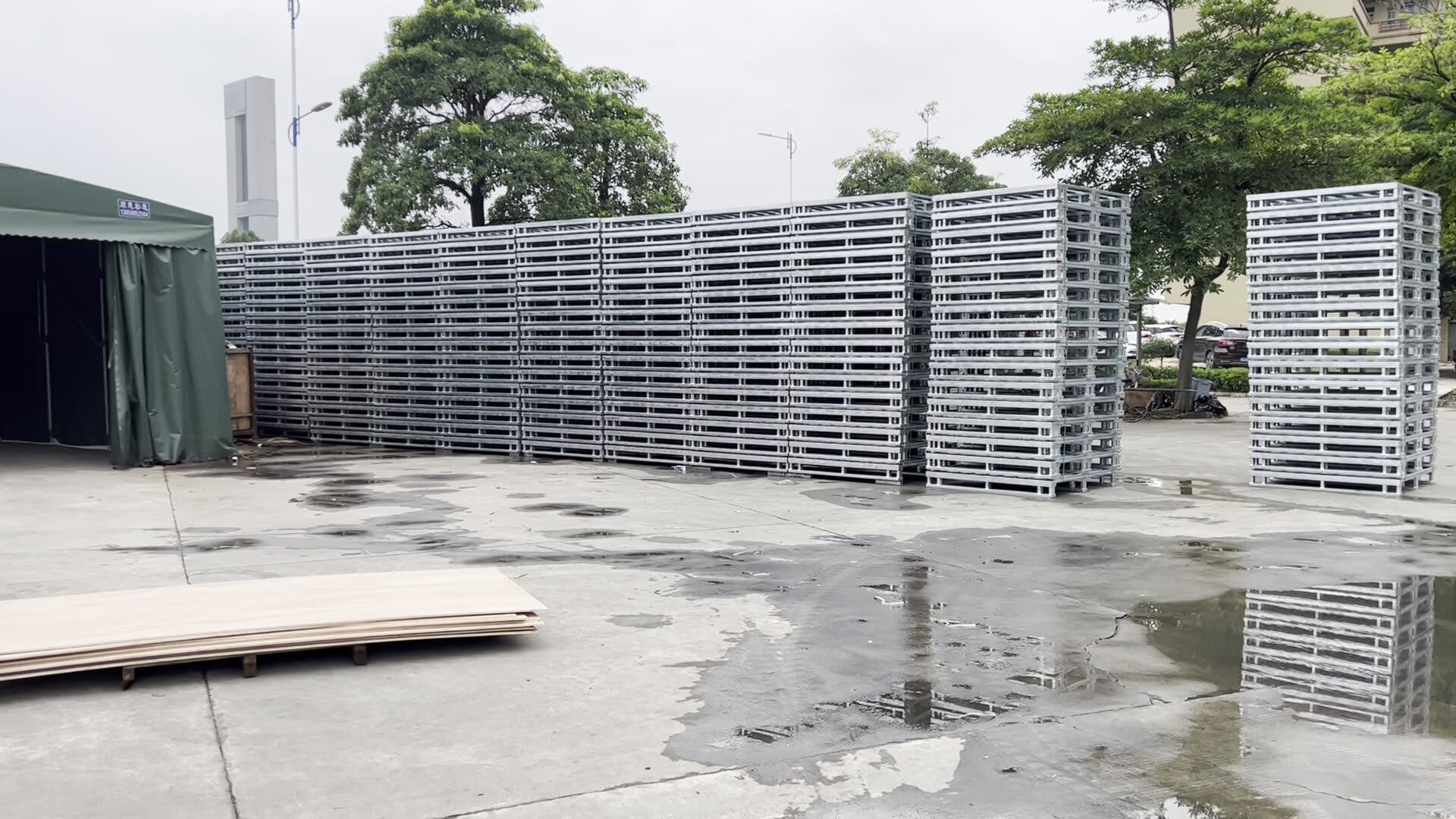 圆角镀锌铁卡板钢制叉车托盘物流仓库托盘双面进叉金属托盘定制-阿里巴巴