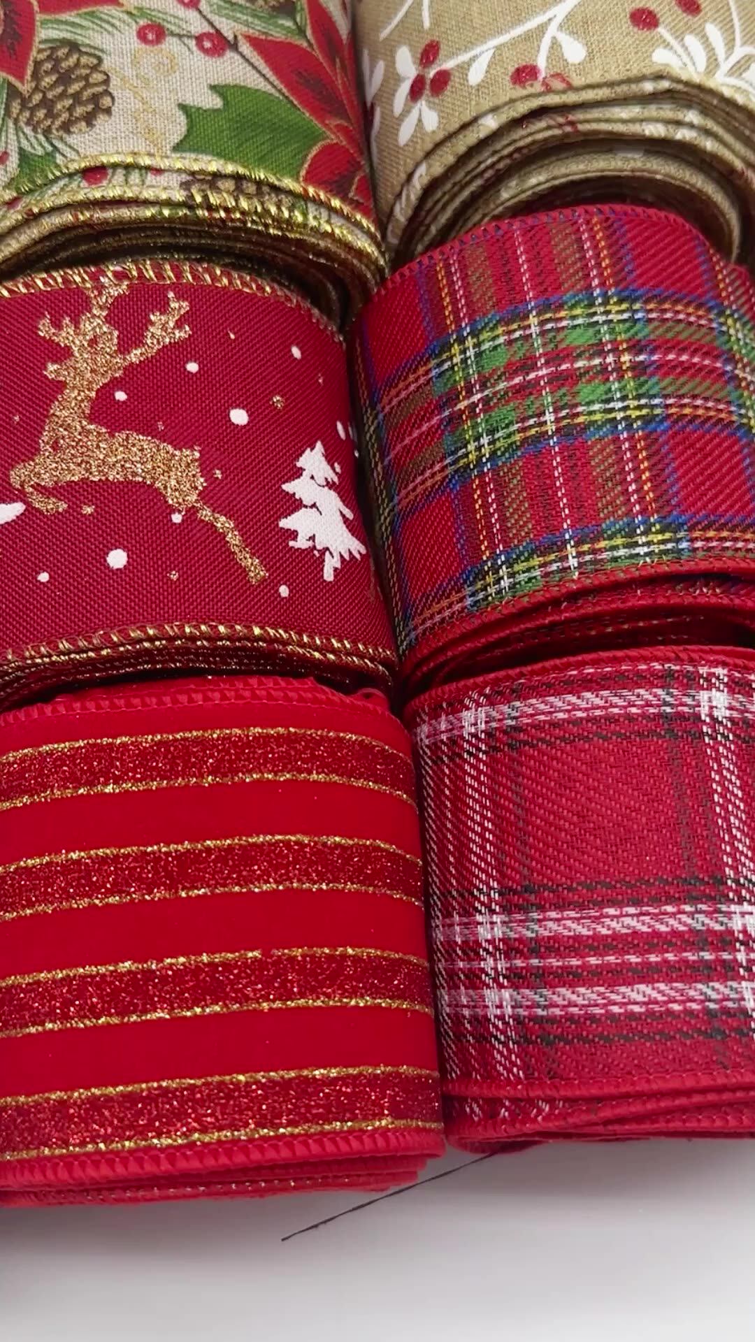 New Design Sustainable Print Wire Edge Ribbon Christmas Decor Element ...