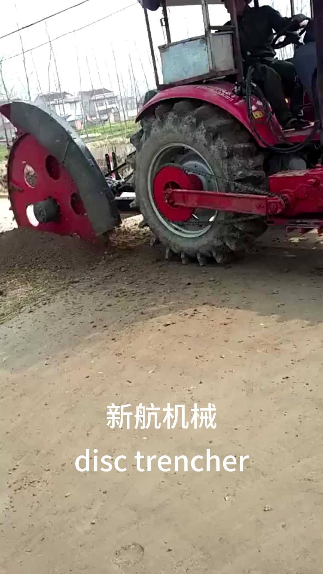 Tractor Drive Disc Trencher Laying Underground Cables Machine Rock ...