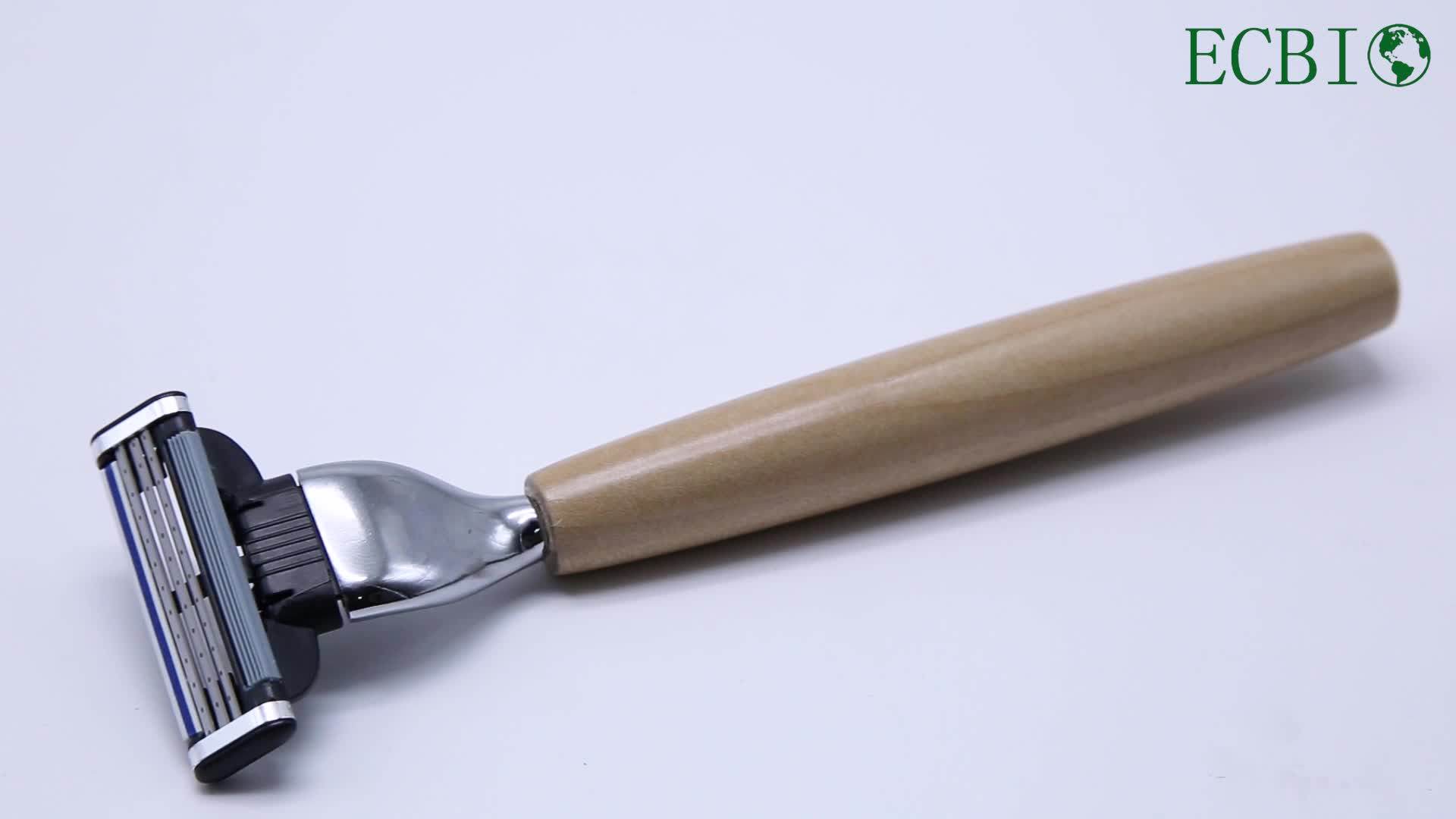 Oem Personalized Wooden Handle Straight Shaving Beard Razor For Men 3 ...