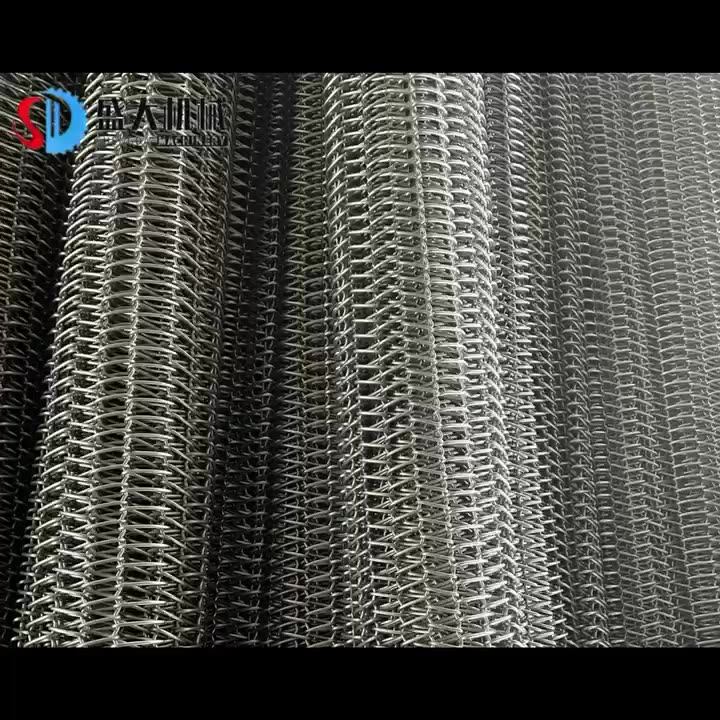 304 Stainless Steel Double Rotary Mesh Product Conveyor Belt For Spiral ...