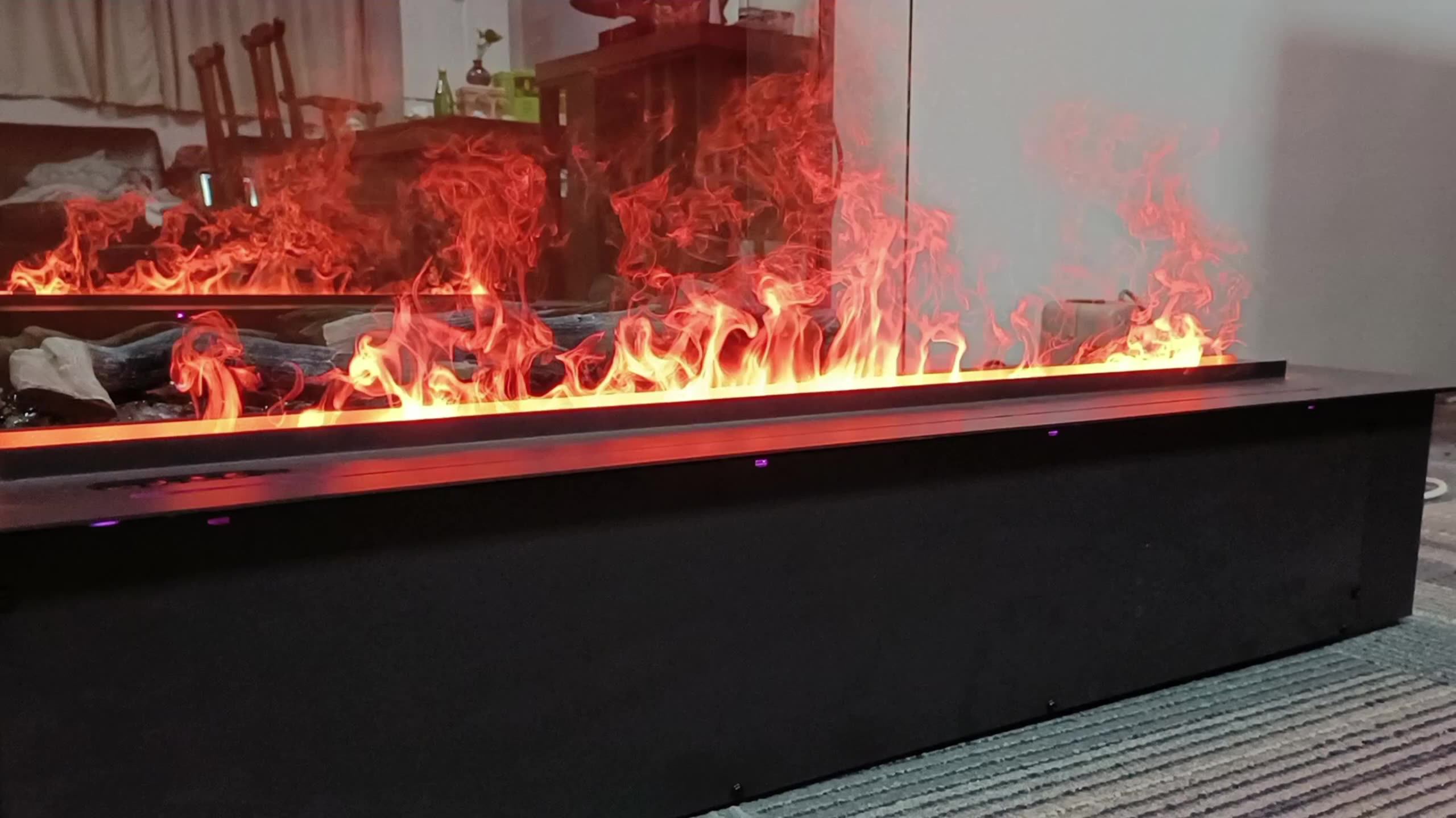 Wi-fi Water Fire Vapor Electric Fireplace Insert 7 Led Flame Colors 3d ...