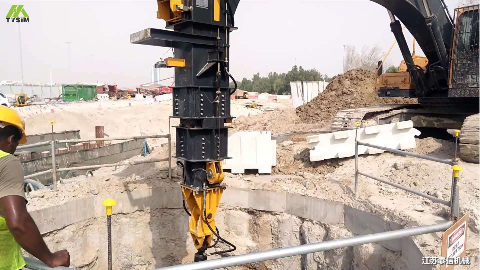 Km150 Long Boom Excavator Clamshell Telescopic Arm Construction Works ...