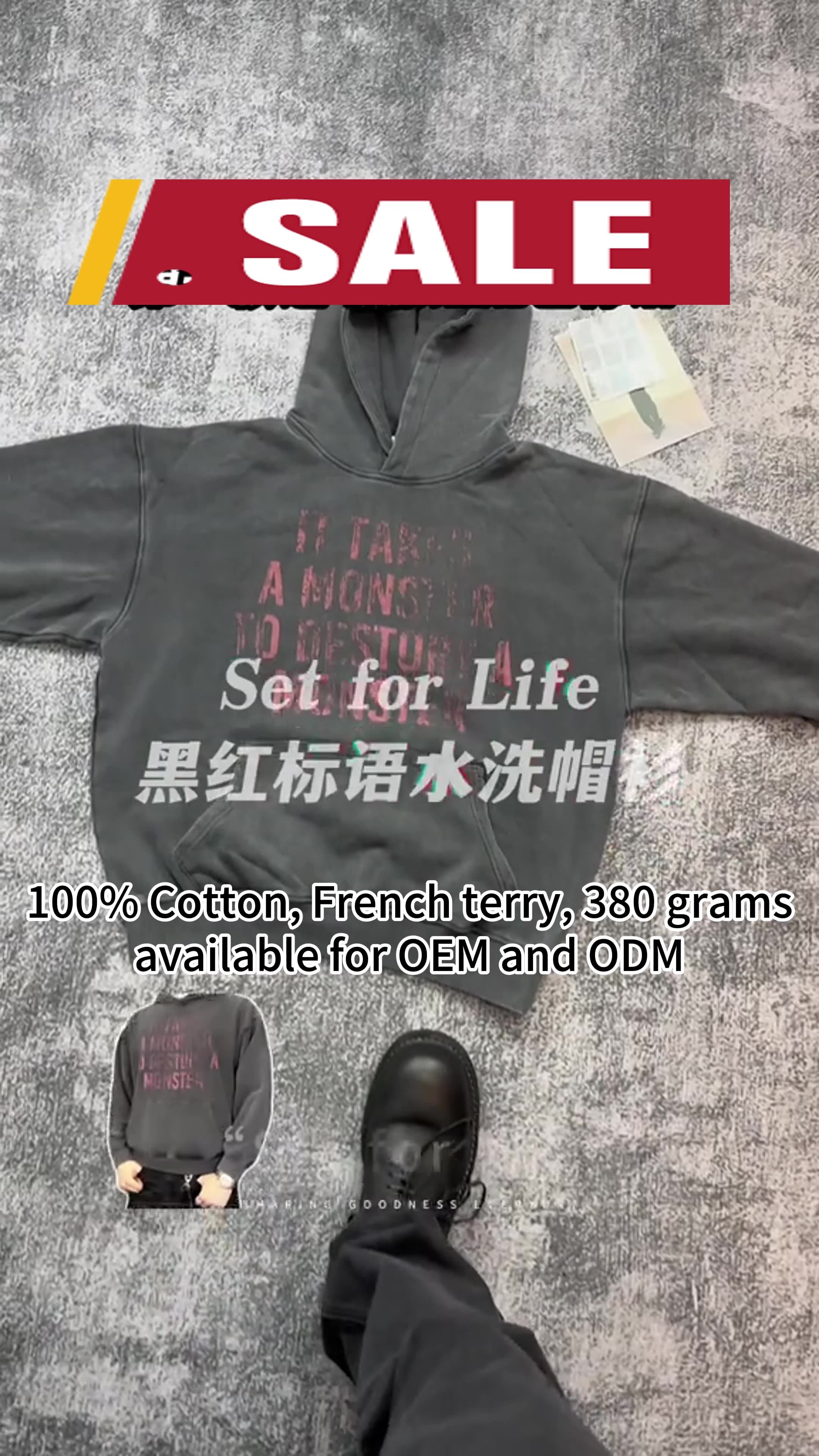 Custom Heavyweight Vintage Acid Washed Hoodie For Men Stone Washed Sun ...