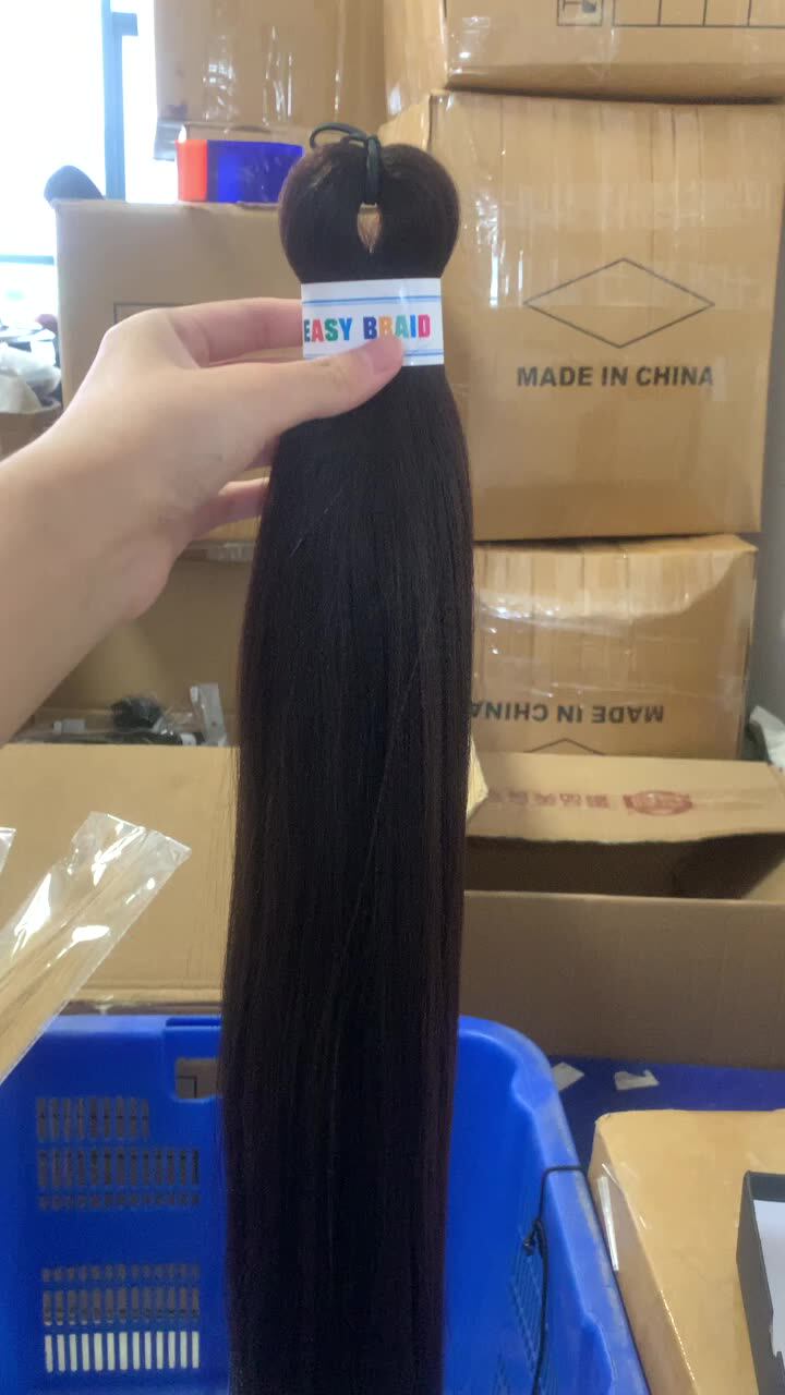 Wholesale Three Tone 52 Inch Large Knot Less Black Prestreched Braiding ...