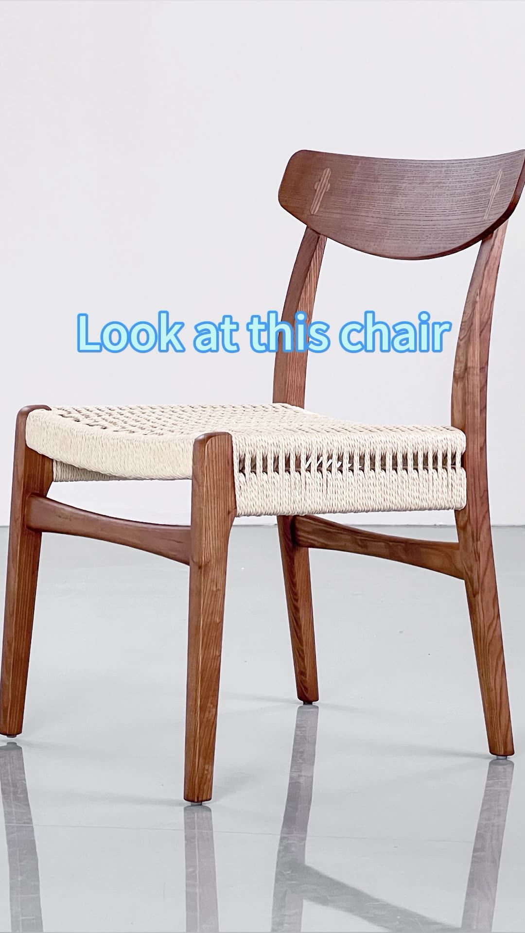 Wabi-sabi Ash Dining Chair Wooden Chair Silla Pu Leather Seat Rattan ...