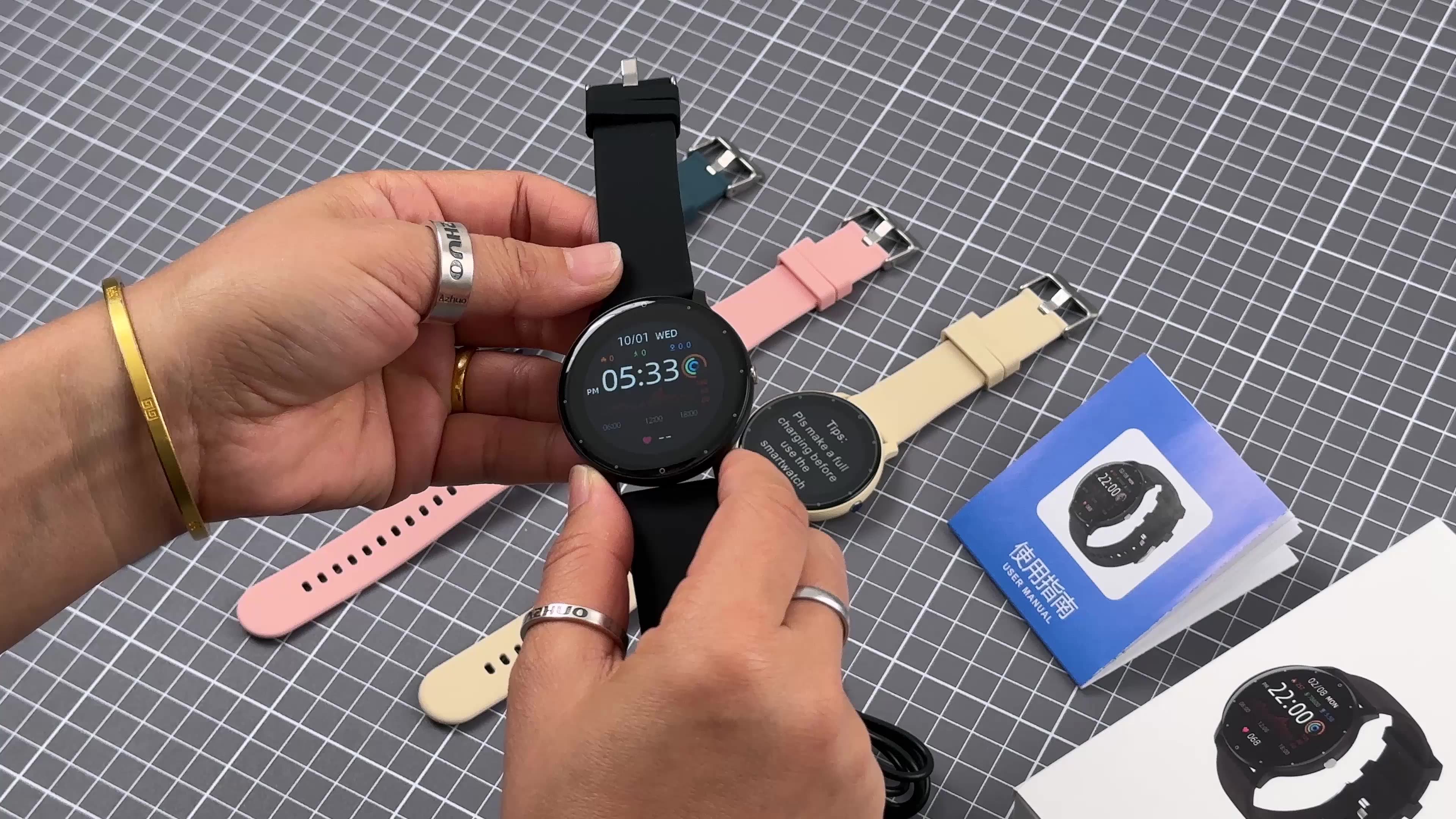 1.28 Inch Touch Screen Heart Rate Blood Pressure Fitness Sport Smart ...