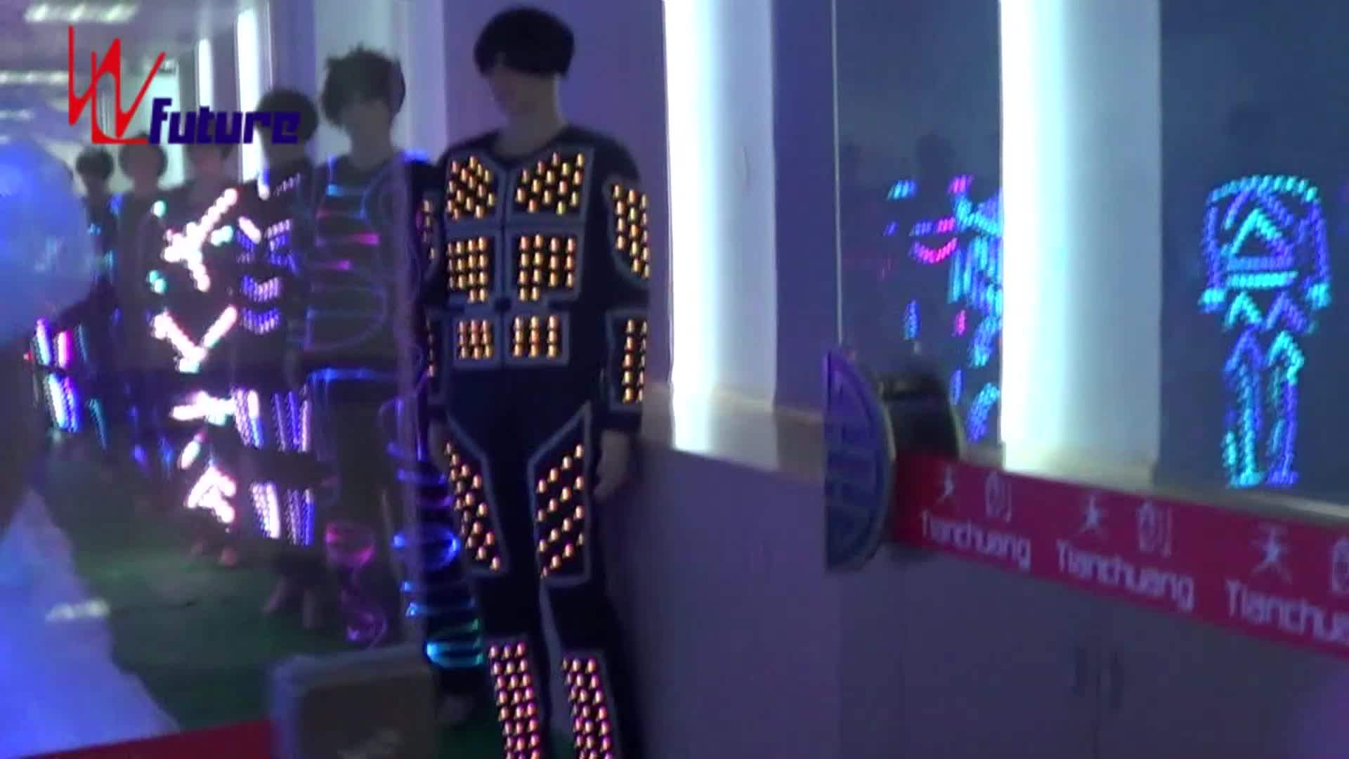 Programmable Led Robot Costume Led Tron Dance Costume Glow In The Dark ...