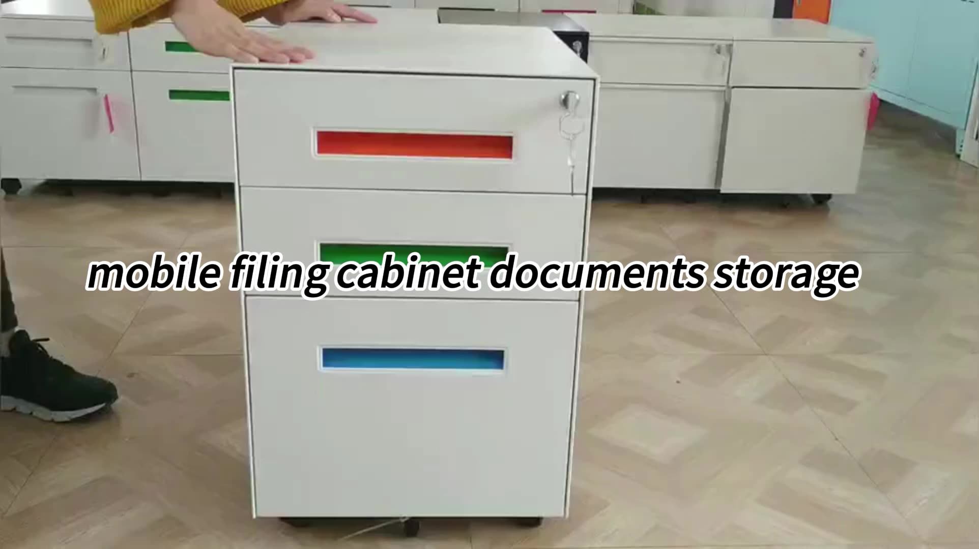 Office Movable Drawers File Cabinet With Round Edge Mobile Storage ...