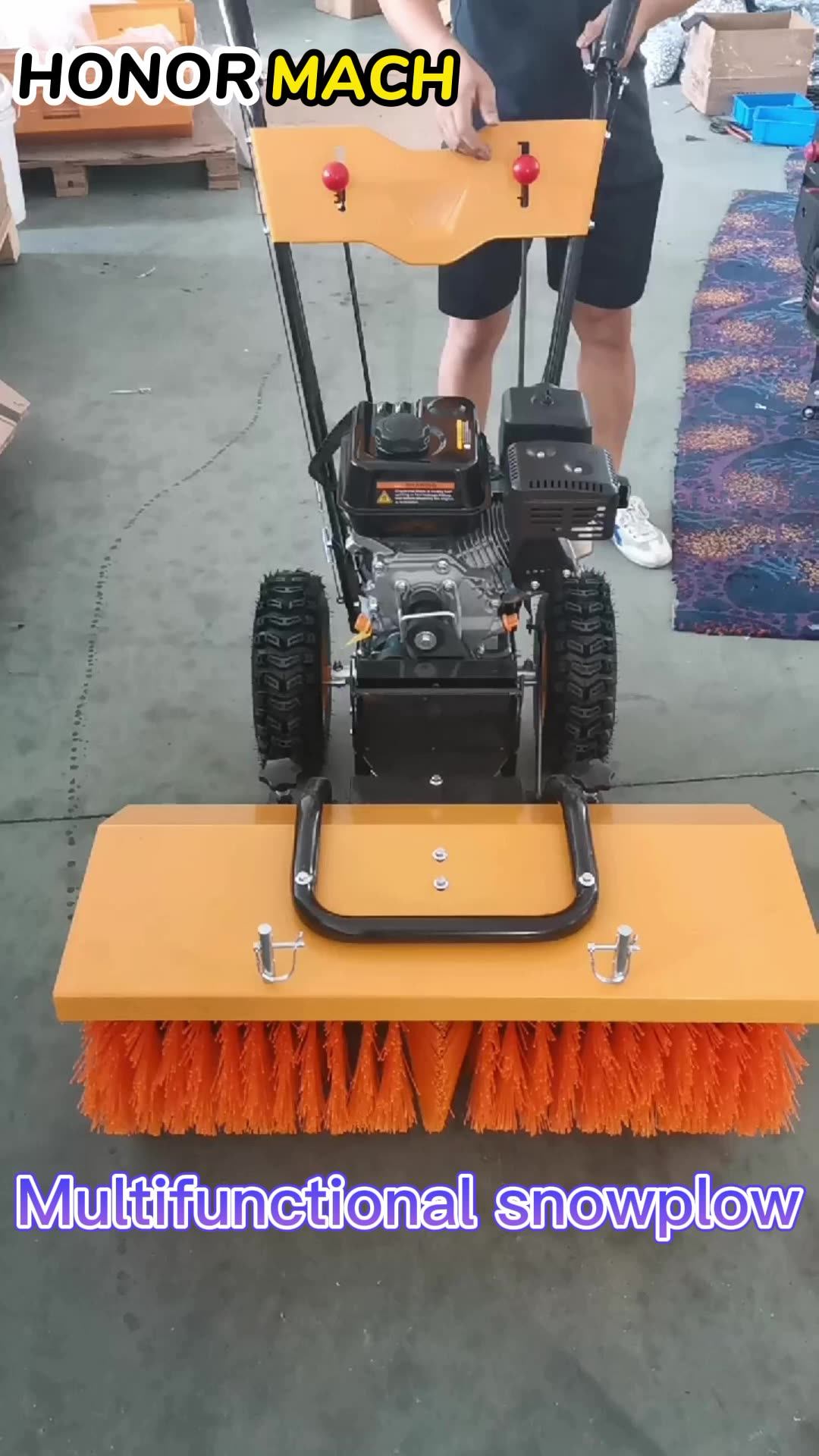 Walking Type 6.5hp Power Snowplow Snow Sweeper For Snow Removing And ...