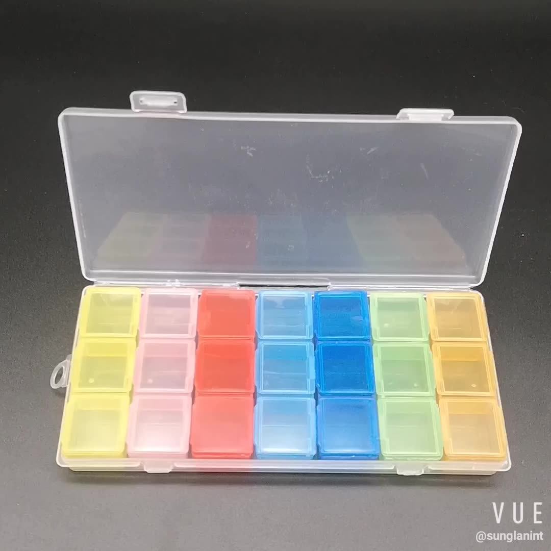 Colorful 7 Day 21 Compartments Plastic Pill Storage Case Box - Buy 2021 ...